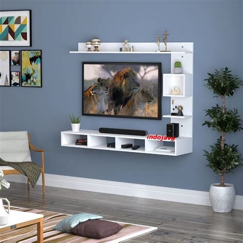 Jual Rak Tv Tempel Dinding Minimalis Kabinet 120x105cm W435 Shopee