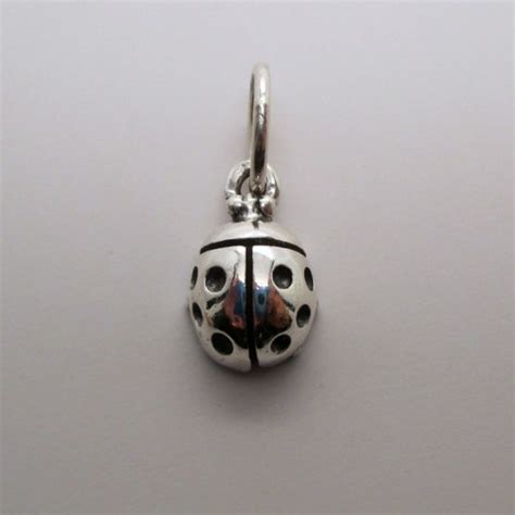 Ladybug Charm Ladybug Pendant Silver Ladybug Ename Gem