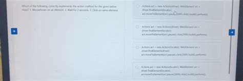 Solved Which Of The Following Correctly Implements The Chegg