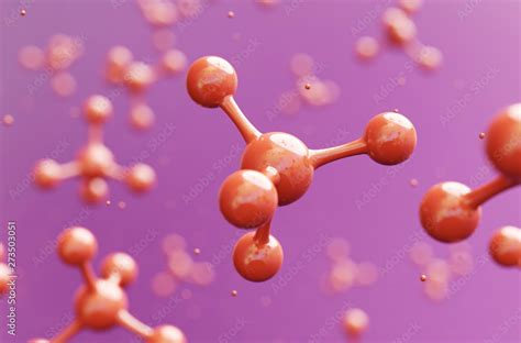 Abstract Background Of Atom Structure Science Background With Molecules Stock Illustration