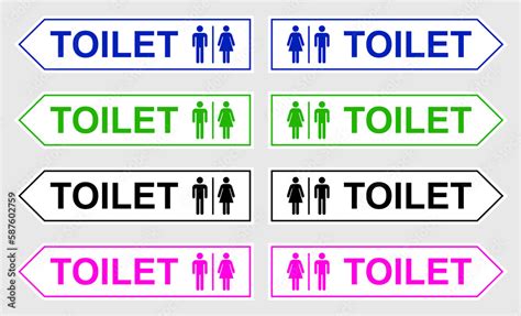Set Toilet Sign Printable Public Signage Wc Symbol Modern Simple