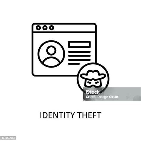 Identity Theft Vector Outline Icon Design Illustration Fintech Symbol