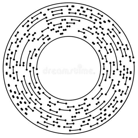 Circular Radial Lines With Nodes Points Stock Vector Illustration