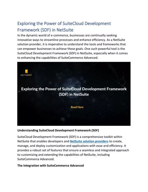 Ppt Exploring The Power Of Suitecloud Development Framework Sdf In Netsuite Powerpoint