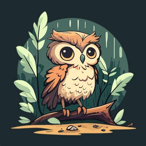 Premium Vector Illustration Of A Cute Owl Sitting On A Branch