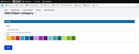 Categorising Helpers Acquia Cohesion Docs