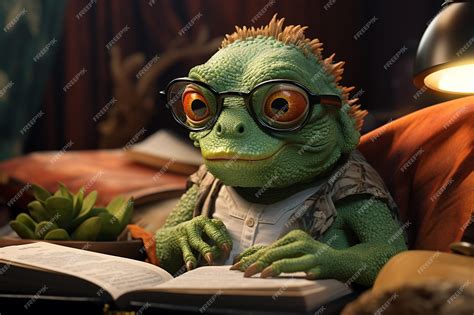 Premium Ai Image Agamid Retrofuturist 3d Animation Reptile Skin