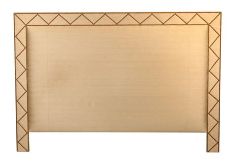 Lot Contemporary Brass Tack Upholstered Headboard
