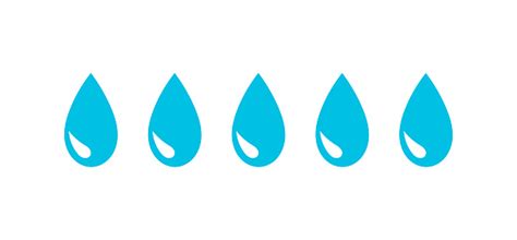 Water Druppels Pictogrammen Nattigheid Of Vocht Schaal Symbool