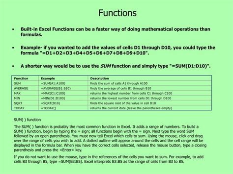 03 Excel Formulas And Functions Pptx Chemistry Science