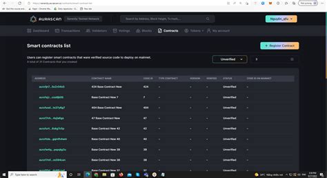 Aurascan Contracts Smartcontractlist Some Issue Of Search For Code Id · Issue 1063 · Aura