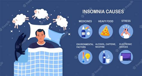 Premium Vector Tired Man Suffer From Insomnia Sleeping Disorder