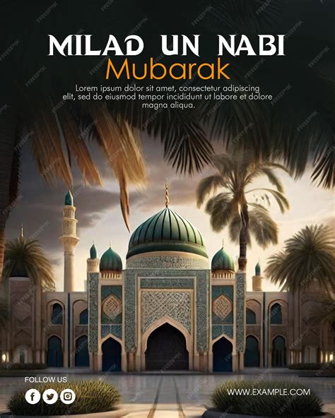 Premium Psd Psd Flyer And Poster Of Eid Milad Un Nabi With Islamic Mosque
