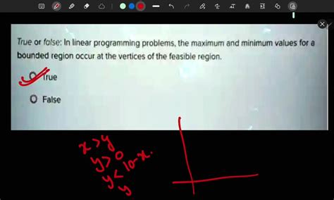 Solved True Or False In Linear Programming Problems The Maximum And Minimum Values For A