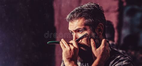 Straight Razor Barbershop Beard Vintage Straight Razor Mens Haircut