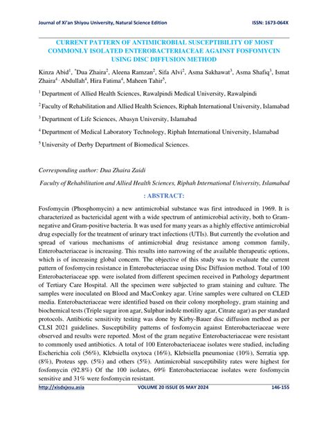 Pdf Current Pattern Of Antimicrobial Susceptibility Of Most Commonly Isolated