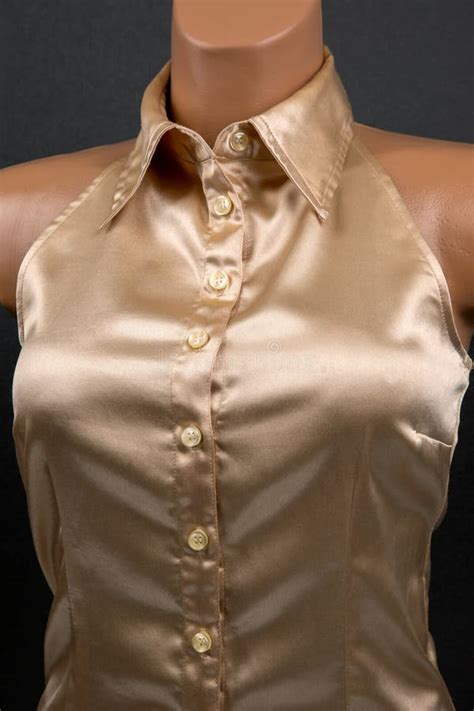 Satin And Silk Women Shirt With Mother Of Pearl Buttons On A Dark