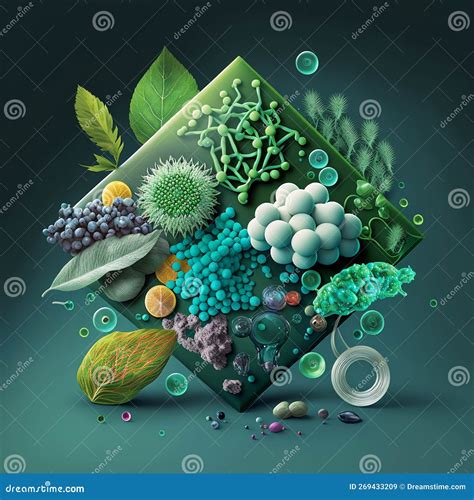 Microbiology Science Research Concept Art Stock Illustration