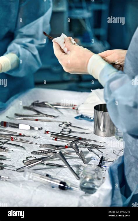 Sterile Surgical Instruments Laid Out Hi Res Stock Photography And