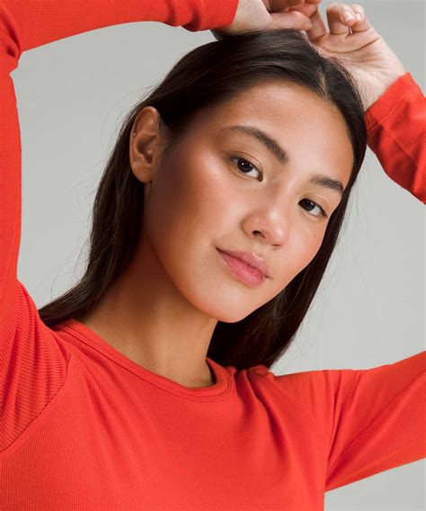 Lululemon Hold Tight Long Sleeve Shirt Solar Orange Lulu Fanatics