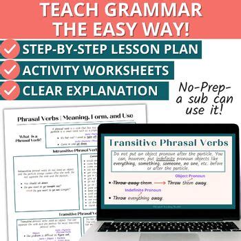 Adult ESL Phrasal Verbs English Grammar Lesson Activities And Worksheets