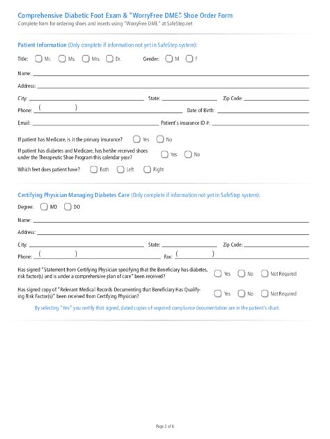 Fillable Online Clinicians Are You Ordering Diabetic Shoes For Your