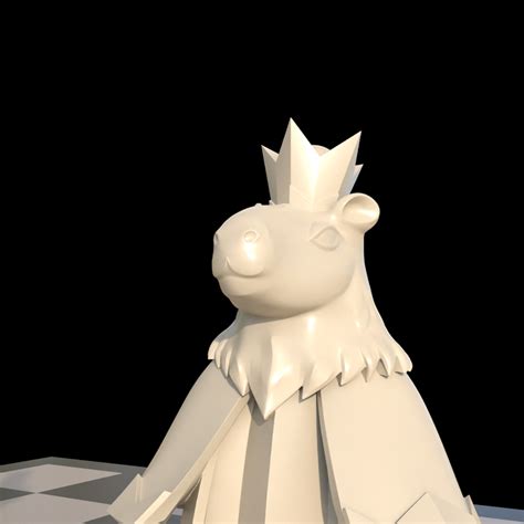 3d printable capybara king chess for 3d print by olha v