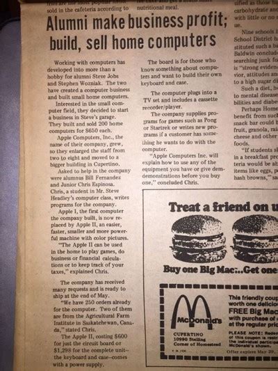 How Steve Jobs High School Covered The Apple Ii Launch