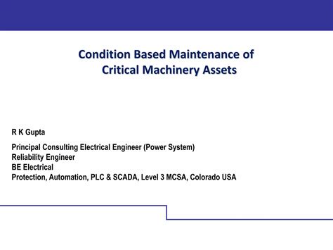 condition based asset management r k gupta ppt
