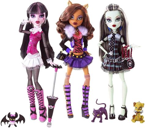 Monster High Draculaura Clawdeen Frankie Kit Com 03 Bonecas R 32900 Em Mercado Livre