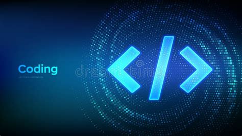 Programming Code Coding Or Hacker Background Programming Code Icon