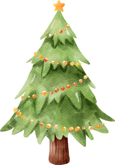 Christmas Tree Watercolor 14037365 Png