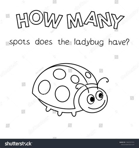 Cartoon Ladybug Counting Game Vector Coloring Stock Vector Royalty Free 1582537474
