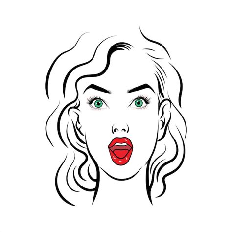 Premium Vector The Female Face Looks Very Beautiful