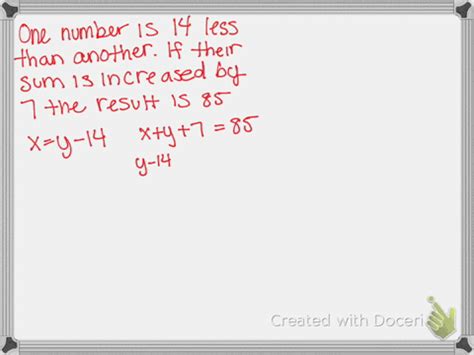 SOLVED In The Following Exercises Solve Each Number Word Problem One Number Is Fourteen Less