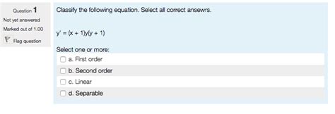 Solved Classify The Following Equation Select All Correct Chegg Com