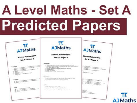 A Level Maths Predicted Papers Set A Teaching Resources