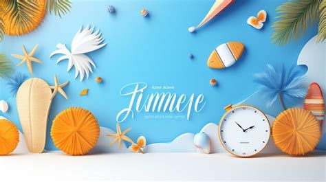 Vibrant Summer Time Vector Banner Design | Premium AI-generated image