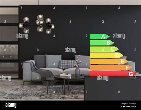 Energy Efficiency Rating Chart And Home Interior Ecological And Bio