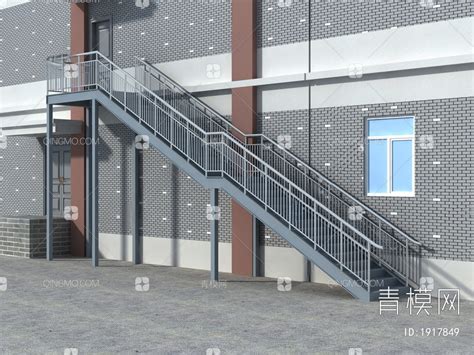【钢结构楼梯3d模型】 现代vr有灯光有贴图max2016钢结构楼梯3d模型下载 Id1917849 免费3dmax模型库 青模3d模型网