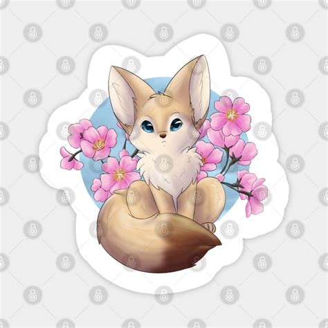 Chibi Fennec Fox Cherry Blossoms Fennec Fox Magnet Teepublic