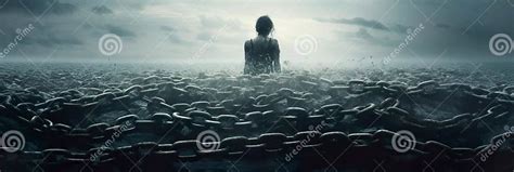 A Concept That Visualizes The Feeling Of Being Bound By Invisible Chains When Grappling With