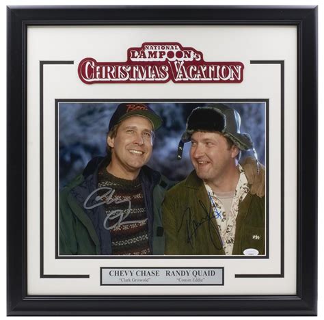 Chevy Chase And Randy Quaid Signed Custom Framed Photo Display Jsa