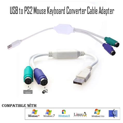 Usb To Ps 2 Cable Adapter Converter Mouse Keyboard Converter Adapter For Ps2 Interface Connector