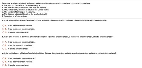 Solved Determine Whether The Value Discrete Random Variable