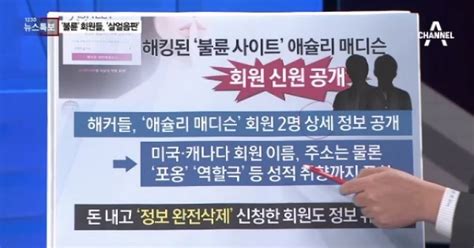 해킹된 불륜사이트 회원 신원 공개