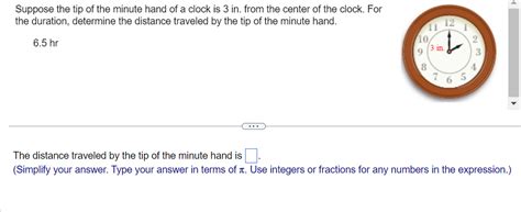 Solved Suppose The Tip Of The Minute Hand Of A Clock Is 3