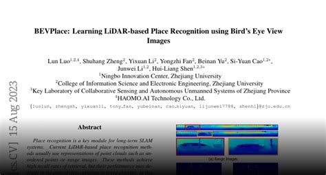 Paper Page Bevplace Learning Lidar Based Place Recognition Using Birds Eye View Images