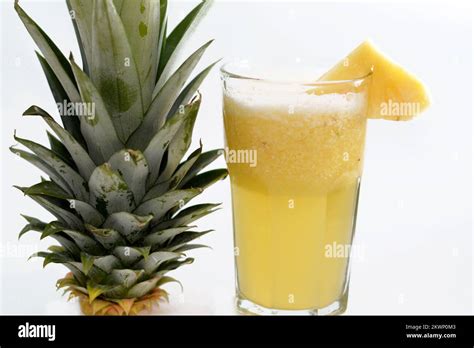 Pineapple Juice Ananas Comosus Tropical Plant With An Edible Fruit