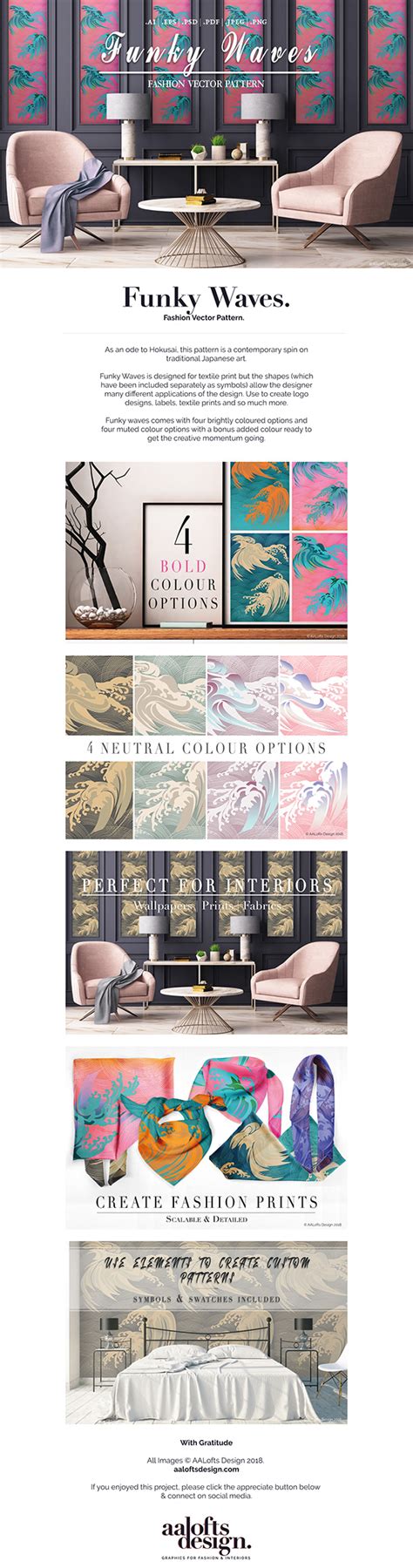 Funky Waves Fashion Vector Pattern On Behance